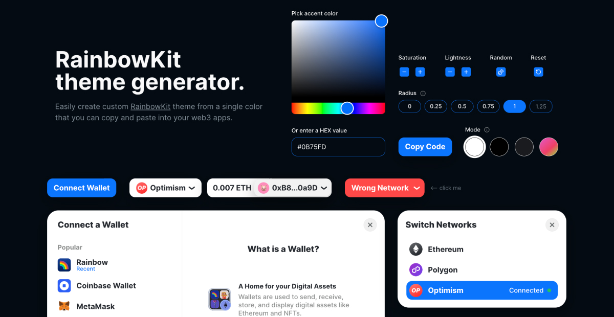 RainbowKit Theme Generator